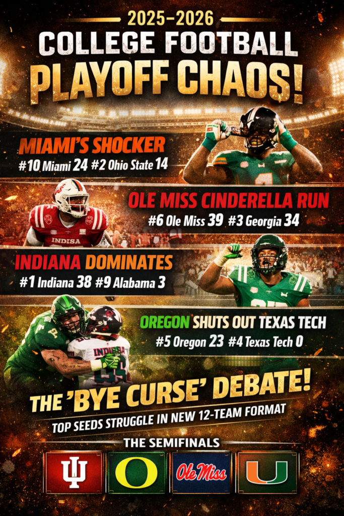 CFP Chaos: Upsets, Underdogs, and a “Bye Curse” Define the 2025–2026 ...
